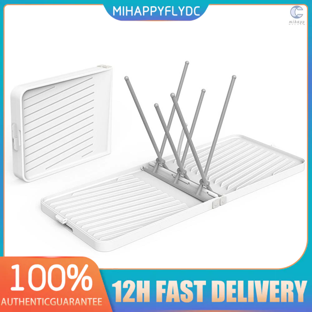 MIS Foldable Baby Bottle Drying Rack with Tray Travel Baby Bottle Dryer ...