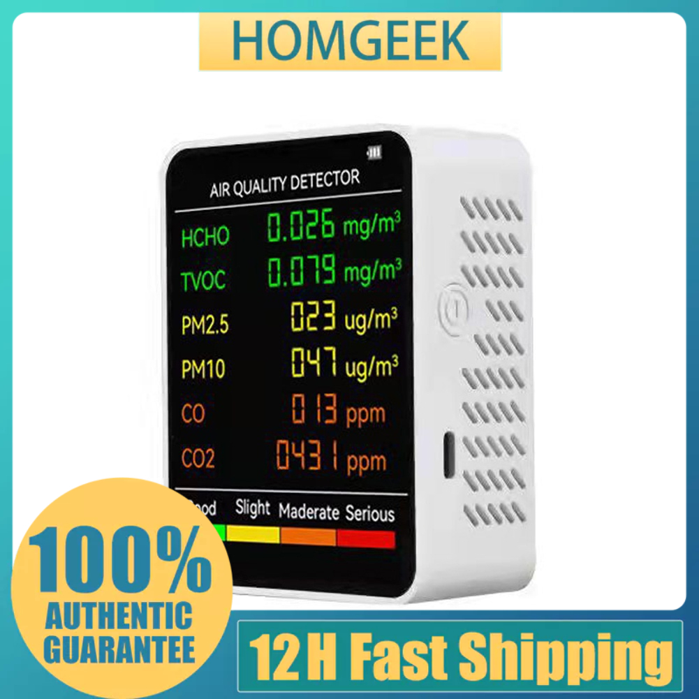 6 In 1 PM2.5 PM10 HCHO TVOC CO CO2 Multifunctional Air Quality Detector ...
