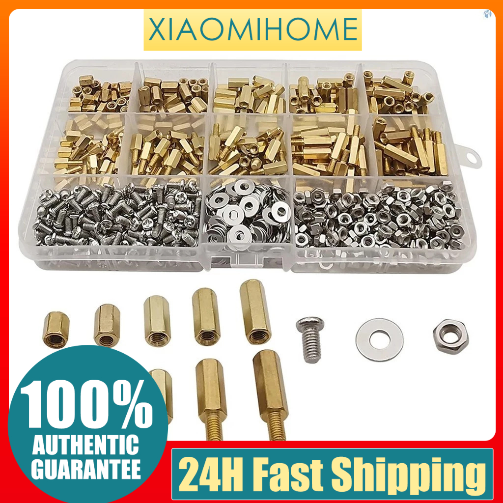 910Pcs/set M3 Male Female Hex Brass Standoff Spacer Kit with Screw Nut ...