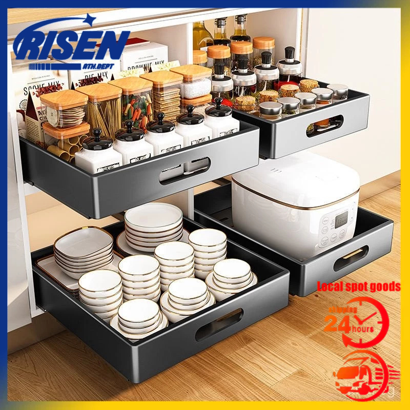 (SG STOCK)Cabinet drawer storage rack, drain trough storage rack ...