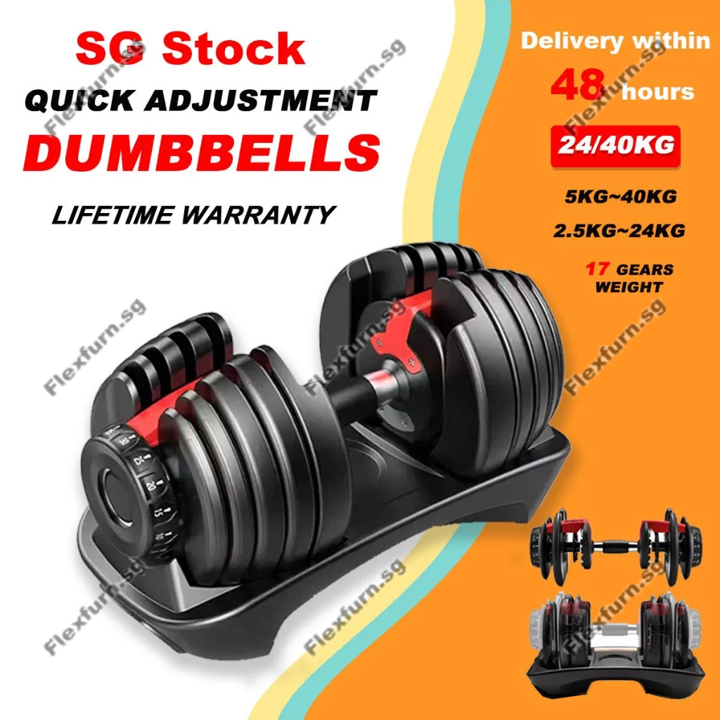 【Lifetime Warranty】2-3 Day Quick Adjustable Dumbbell Set 24/40KG ...