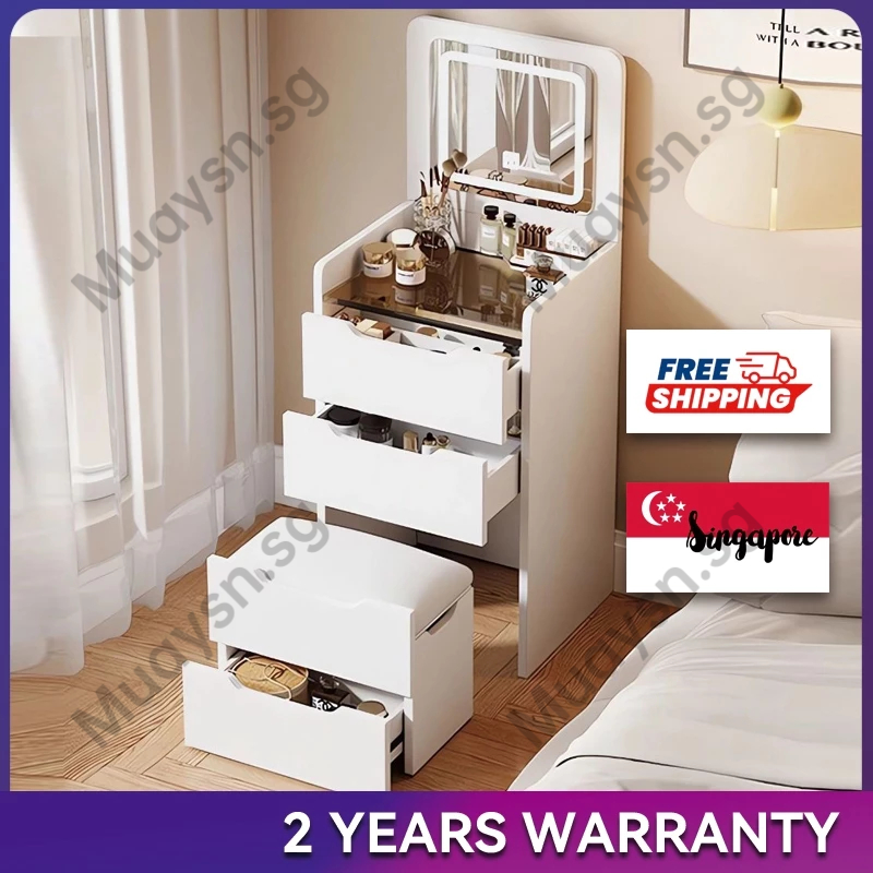 SG STOCK HDB Dressing Table Lighted Dressing Mirror Table and Chairs ...