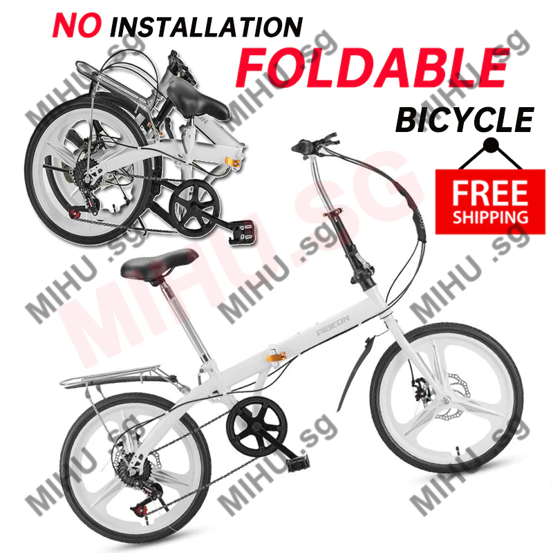 1 Second Fold Gear Bicycle 14/20/22 Inch 7 Speed Foldable Adult Outdoor ...