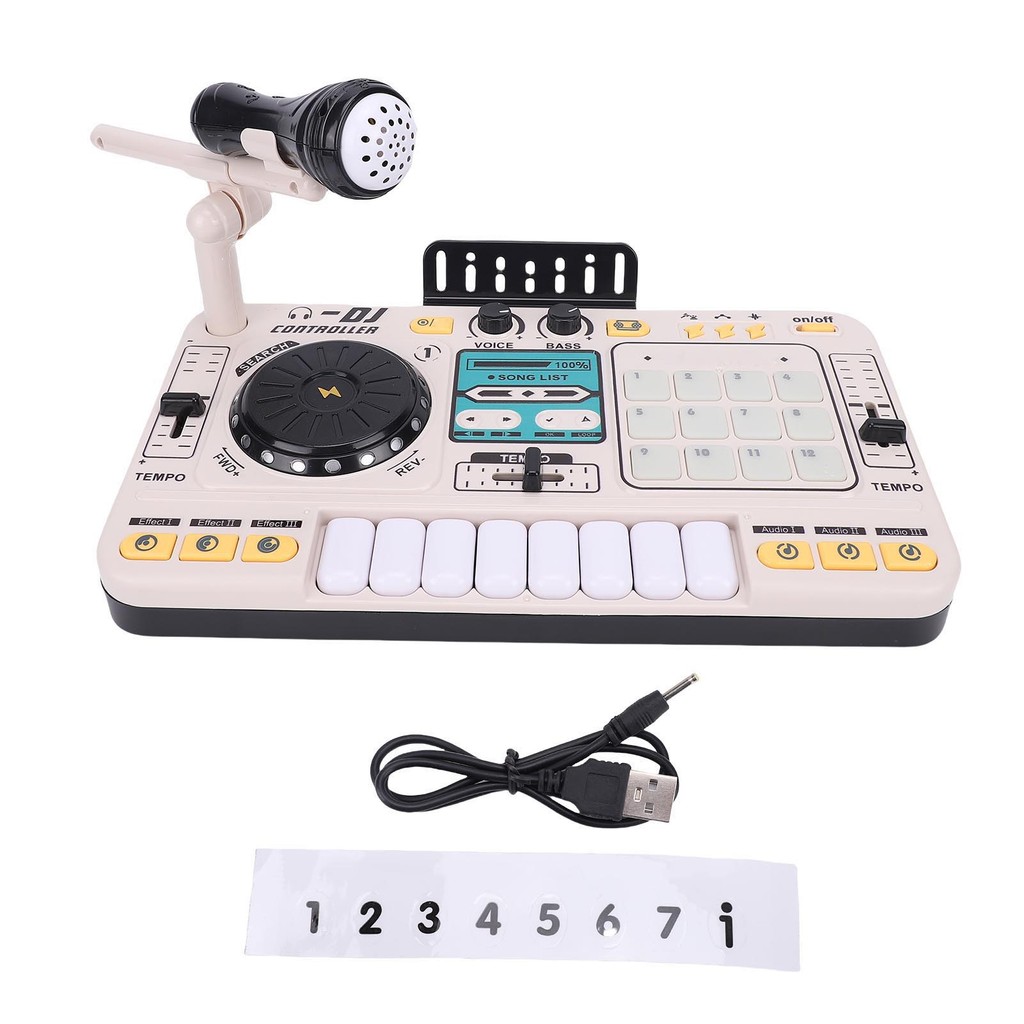 [2TPO] Kids DJ Mixer Toy Controller Table 2 in 1 8 Key Keyboard Piano ...