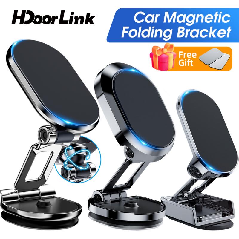 Magnetic Car Phone Holder Alloy Folding Magnetic Car Dashboard Mount ...