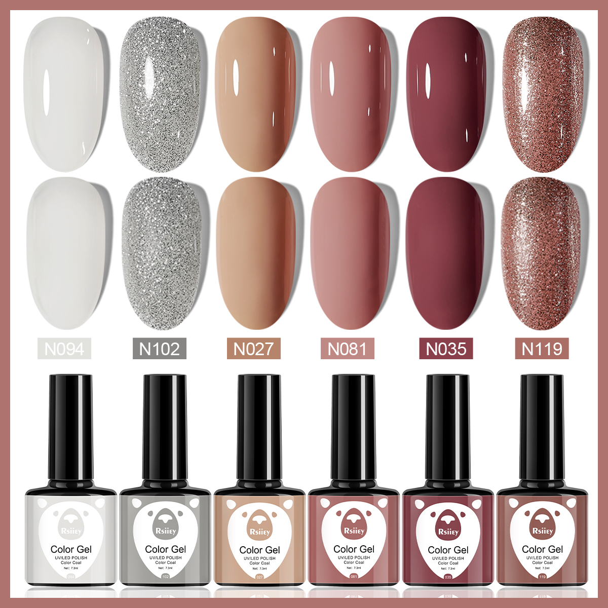 6 Colors Gel Polish Set for All Seasons LED Nail Kit DIY Home Manicure ...