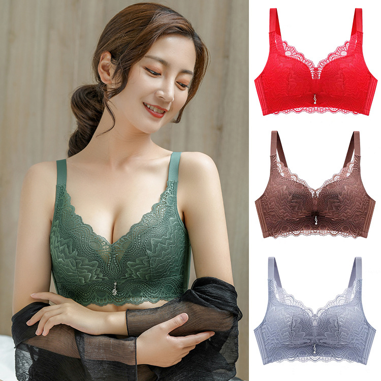 Women Sexy Lace Bra Latex Underwear No Wire Ring No trace Breathable Gather Bra | Shopee Singapore