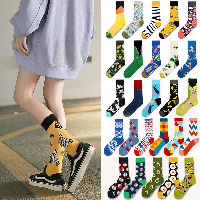 Unisex Fashion Trend Oil Painting Socks Cartoon Image Unique Fashion ...