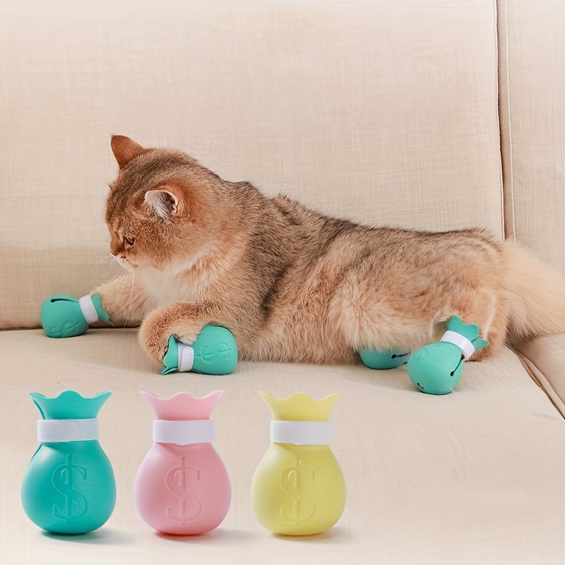 4pcs/set Cat Washing Feet Cover Anti Scratch Anti Bite Cat Paws Gloves ...