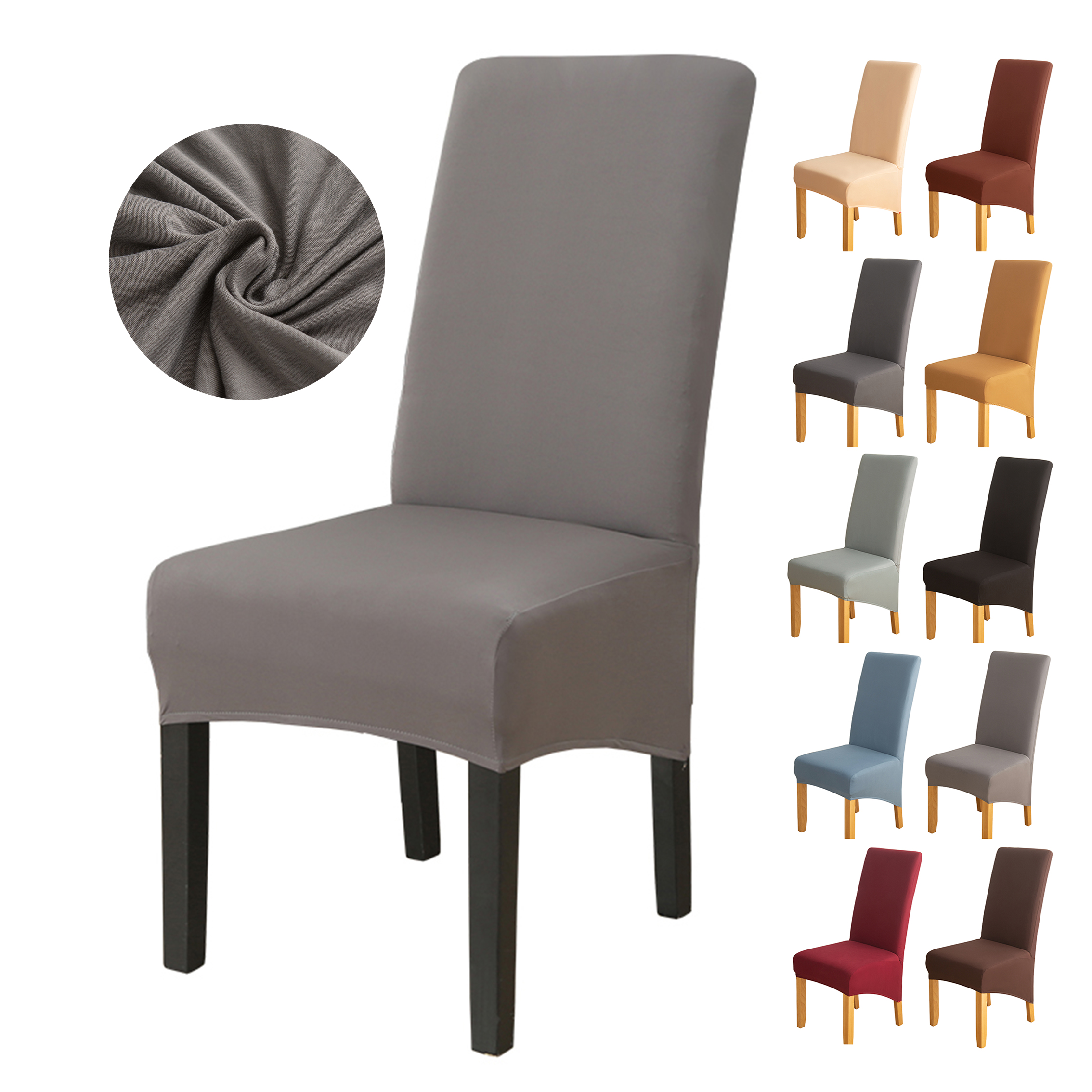 1 Piece High Back Chair Cover Solid Color Four Seasons Universal ...