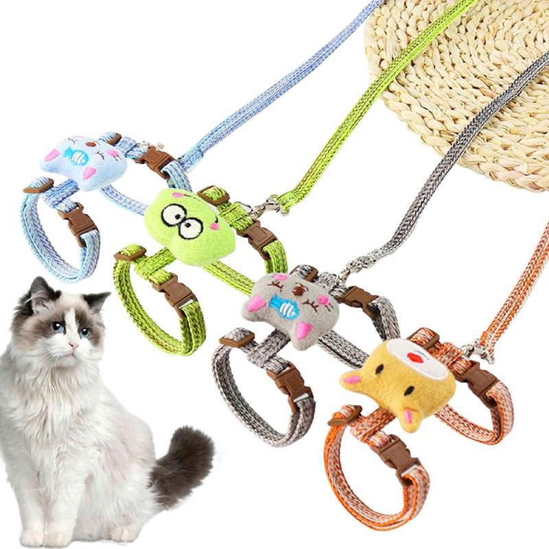 Cat Leash Cute Cat walking rope Anti-breakaway comfortable cat traction ...