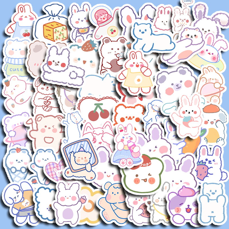 90pcs Cute Line Bears Stickers Diy Computer Washi Scrapbooking Stickers ...