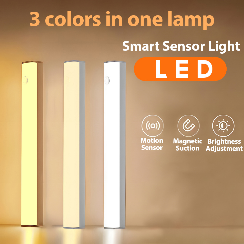 Motion Sensor LED Night Light TYPE-C Rechargeable Smart Wireless ...