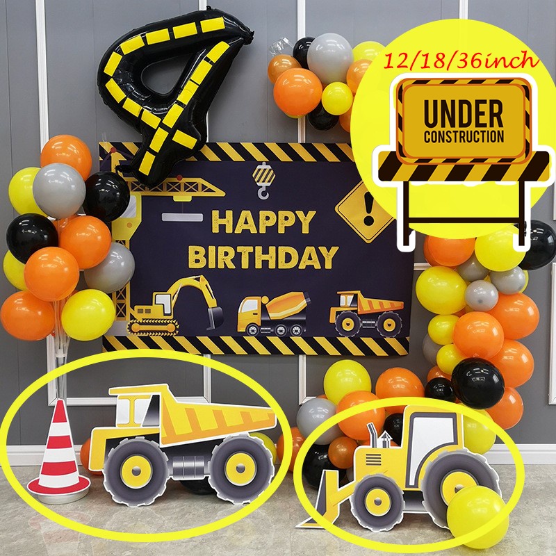 Engineering Vehicle Theme Party Boys Birthday Decoration Scene ...