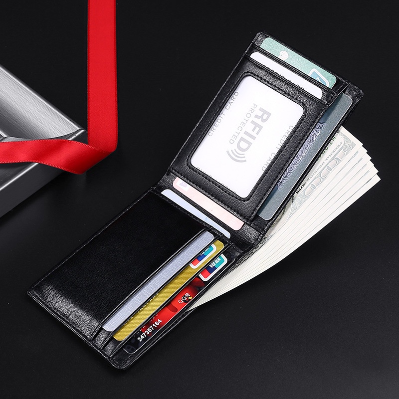 RFID Blocking Men Wallets Leather Ultra Thin Mini Wallet for Men ...