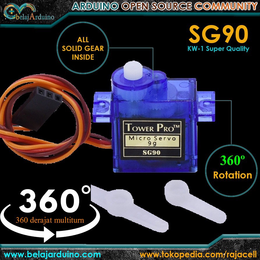 Servo SG90 SG 90 360 degree Multiturn 360 degree Unlimited Turn Servo ...