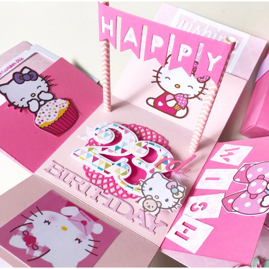 Happy 23rd Birthday hello kitty Explosion Box card | Shopee Singapore