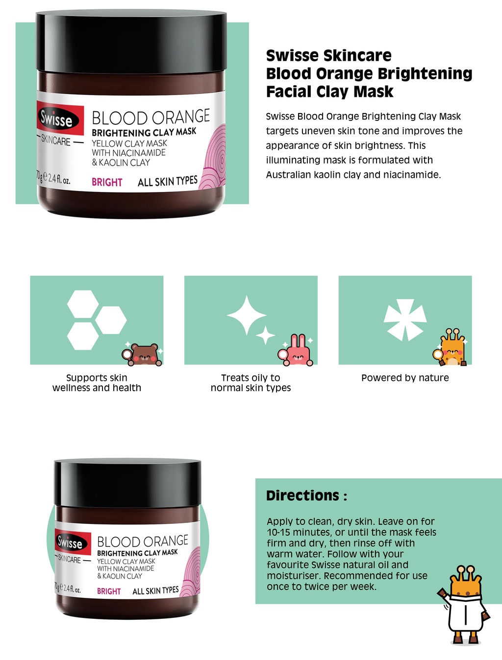 (Brand Authorised) Swisse Skincare Manuka Honey Detoxifying Facial Clay ...