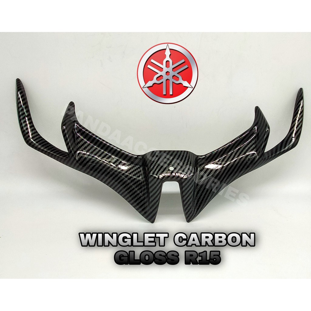 WINGLET YAMAHA R15 V3 ABS CARBON BLACK DESIGN HIGH QUALITY CARBON FIBER ...