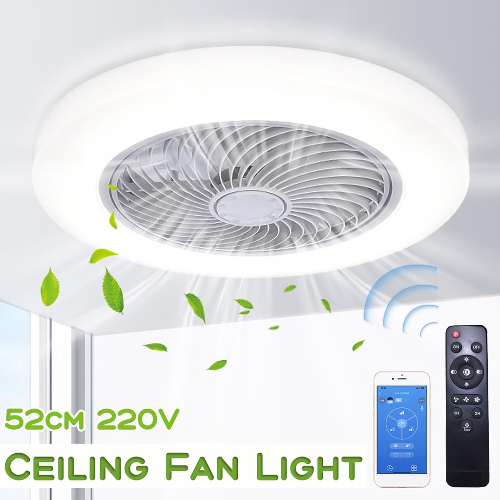 52cm Smart Ceiling Fan with Lights Adjustable Speed Remote Control ...
