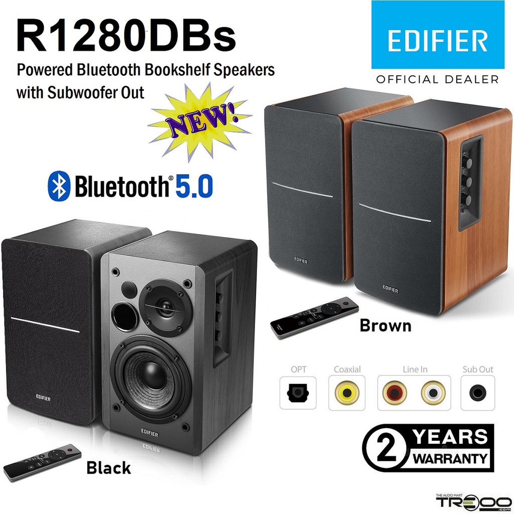 Edifier R1280DBs Wireless Bluetooth Desktop Bookshelf Speakers | Shopee ...