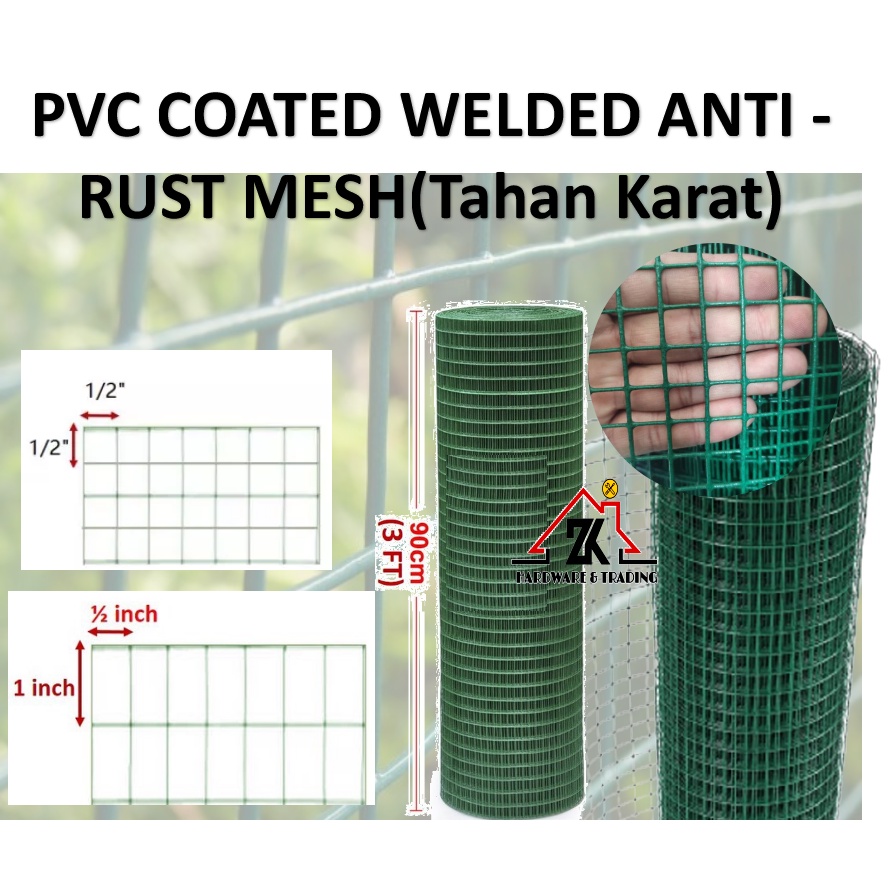 [THICK] PVC COATED NETTING ANTI RUST GARDEN WIRE MESH NETTING / MATA ...