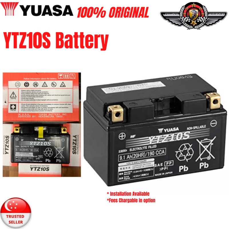 YUASA Motorcycle YTZ10S Battery | Shopee Singapore