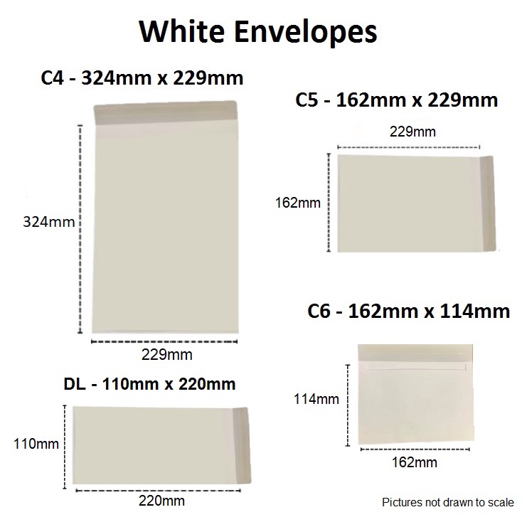 [SG Seller] Envelopes |10, 20, 50 pcs| Peel & Seal High Quality| C4 C5 ...