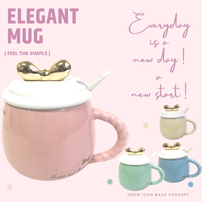 Coffee Tea Cup a sweet and beautiful Korean style ceramic cup with Gold ...