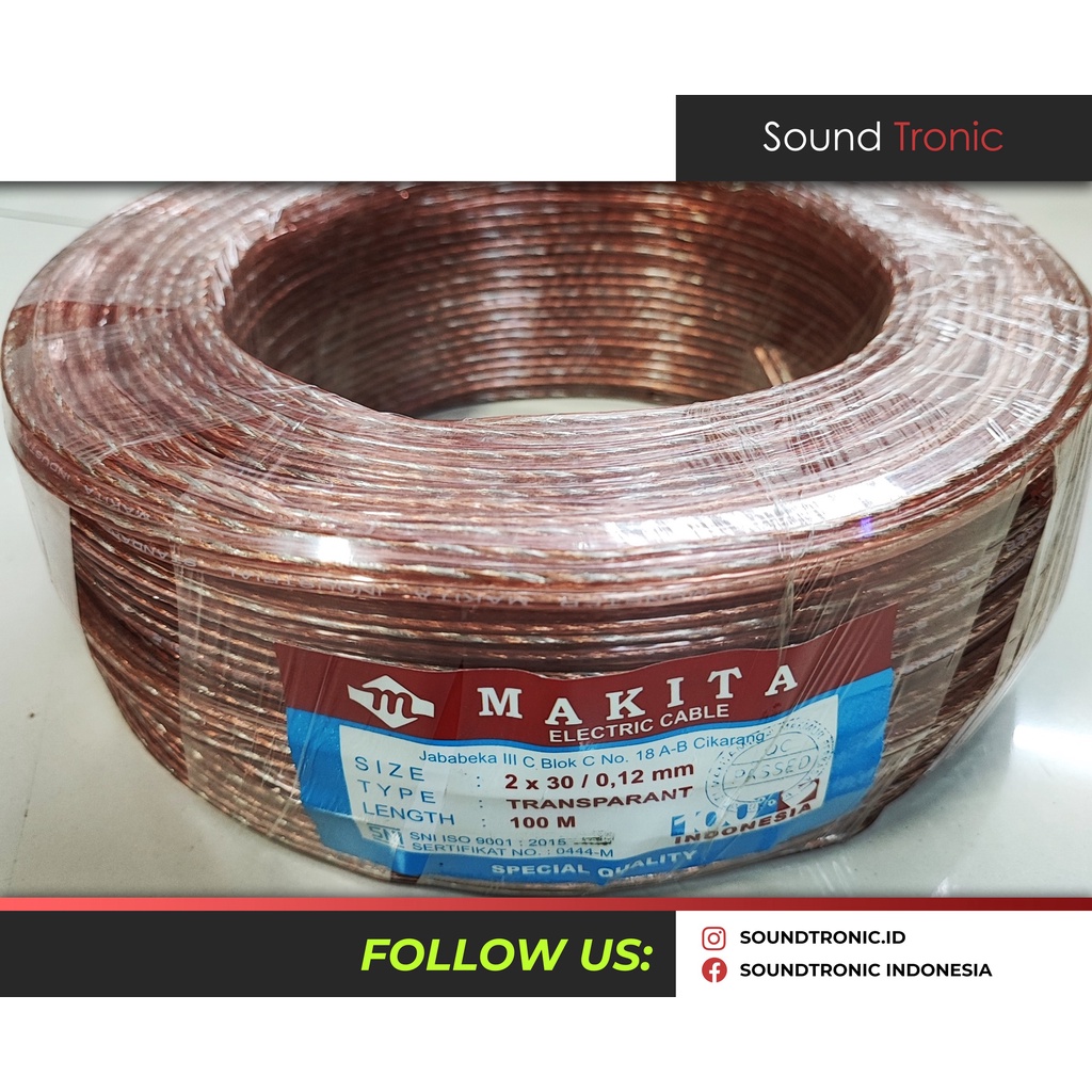 Makita Speaker Cable 2x30 (10 Meters) Transparent Pure Copper | Shopee ...
