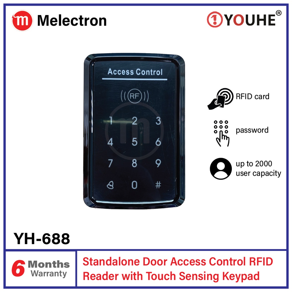YOUHE YH-688 RFID Reader with Touch Sensing Keypad for Door Access ...