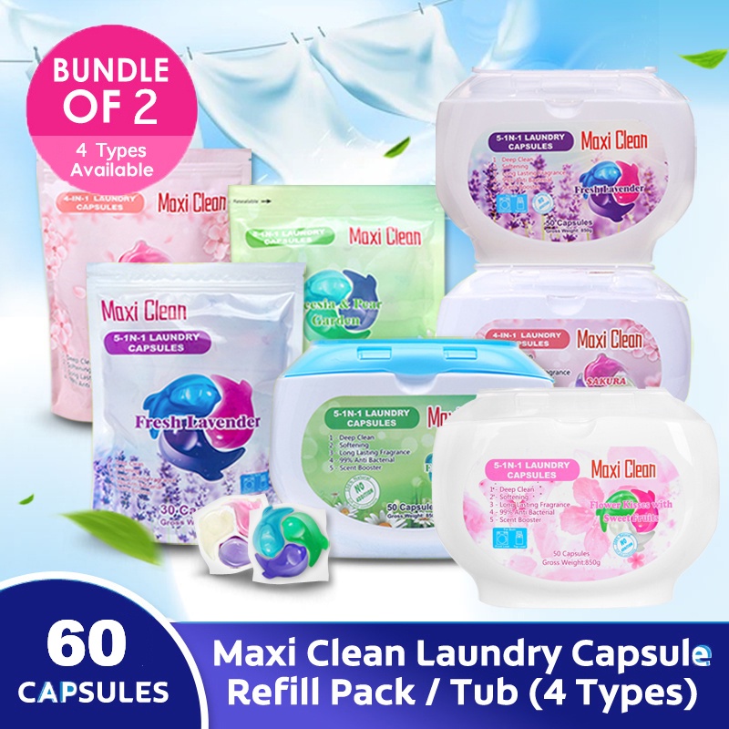 [Maxi Clean] 60/100 pods - Laundry Detergent Capsule / 4 Types ...