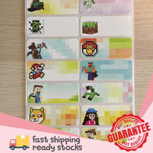 Minecraft Sticker Name / Book Sticker / Cartoon Sticker / Waterproof ...