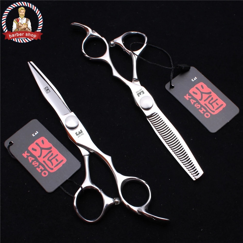 Japan Steel Scissors for Barber Tools 6 Inch Haircut Scissors Set Tooth ...