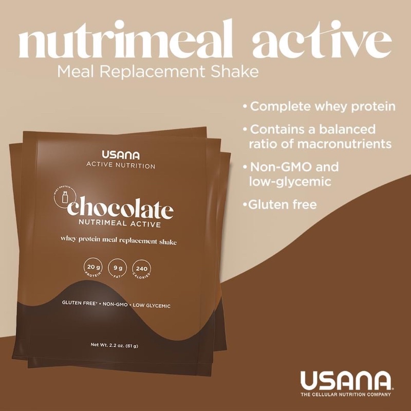 USANA Nutrimeal Active Soy Protein Meal Replacement Shake 14 Packets ...