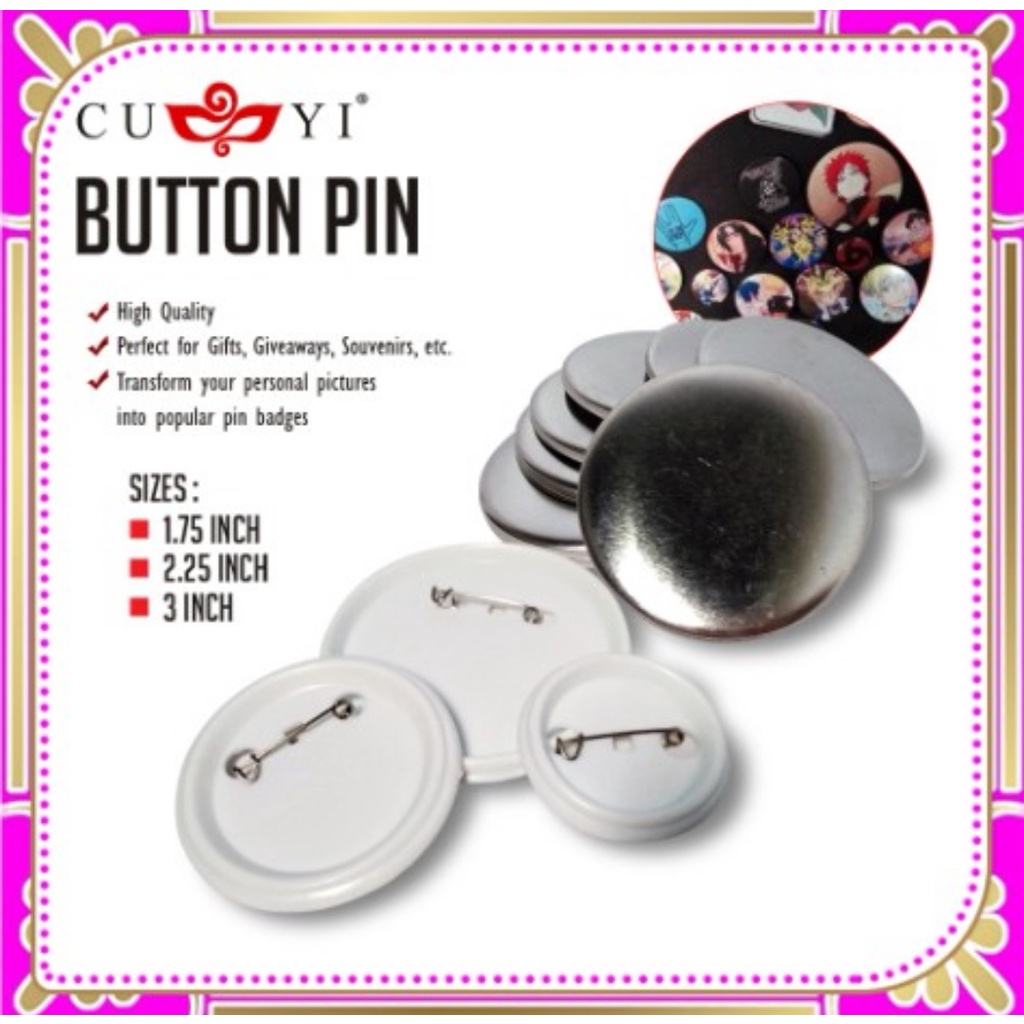 CUYI BUTTON PINS (QUANTITY PER PACK DEPENDS ON THE SIZE OF YOUR ORDER ...