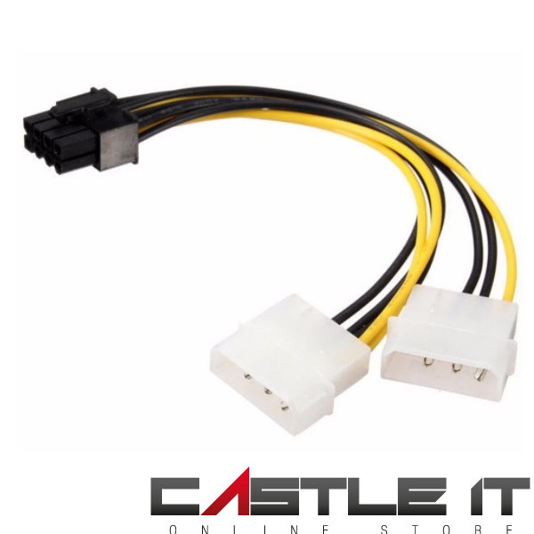 OEM Cable 6pin 8-Pin PCI-E to Dual MOLEX or SATA for Graphic Card Power ...