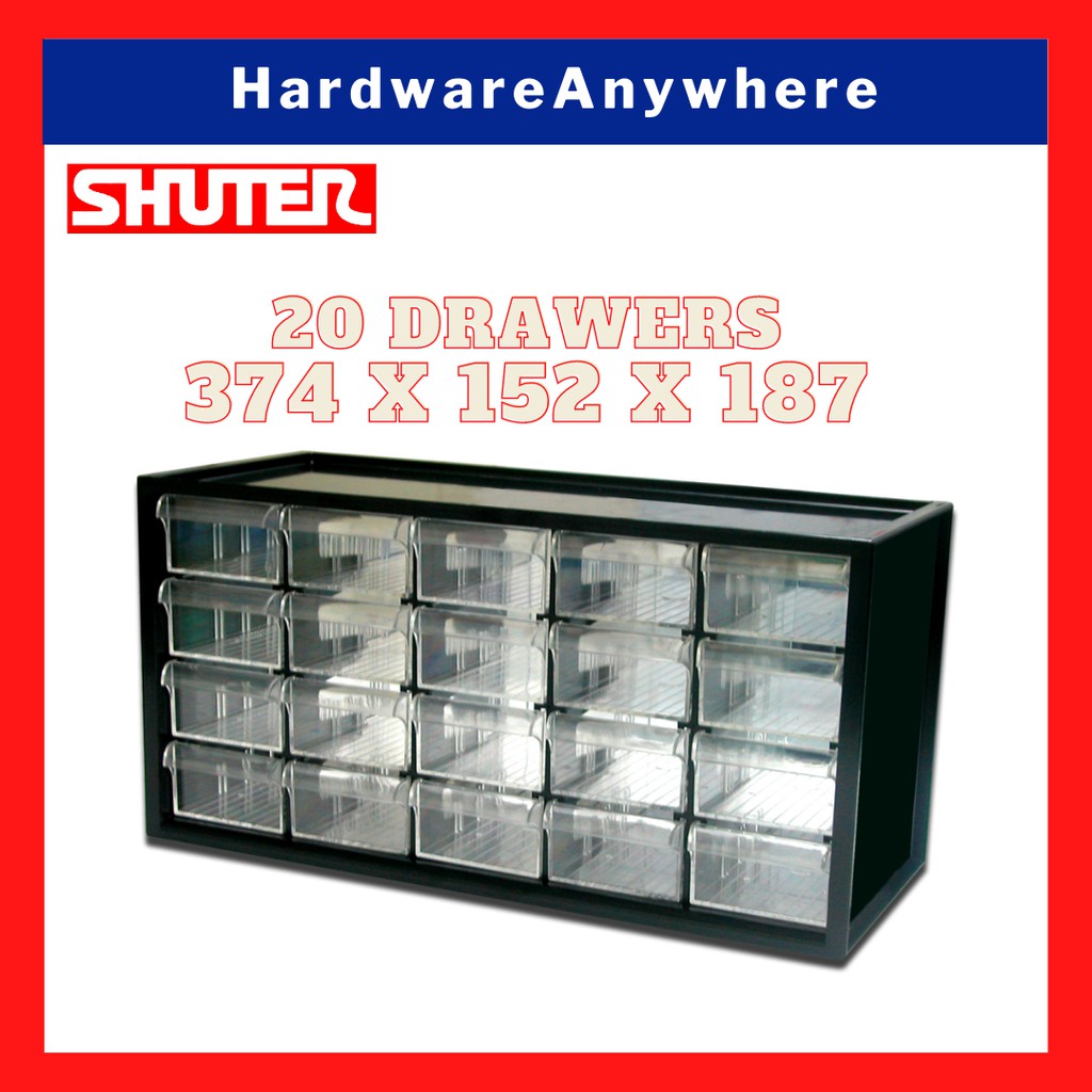 SHUTER Small cabinet storage box for home and office use (20 drawers ...