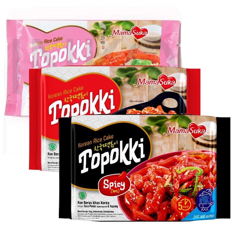 Topokki Instant korean Rice Cake MamaSuka toppoki HALAL 134 gr Mama ...