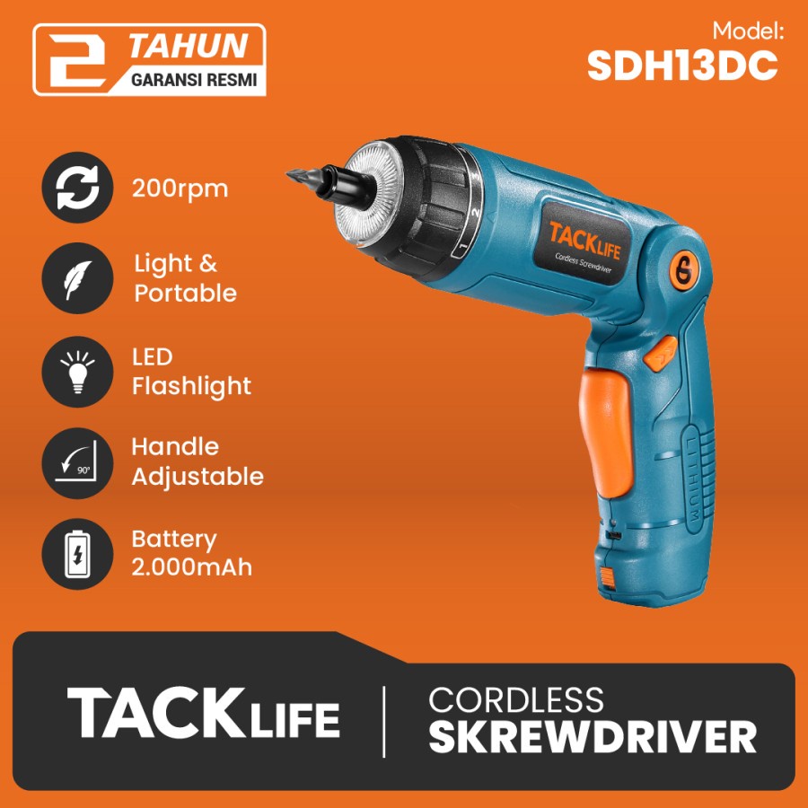 Tacklife SDH13DC 200RPM Cordless Rechargeable Screwdriver Drill ...