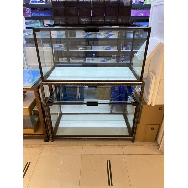 Aquarium glass tank with delivery 4ft x 2ft x 2ft tank with rod iron ...