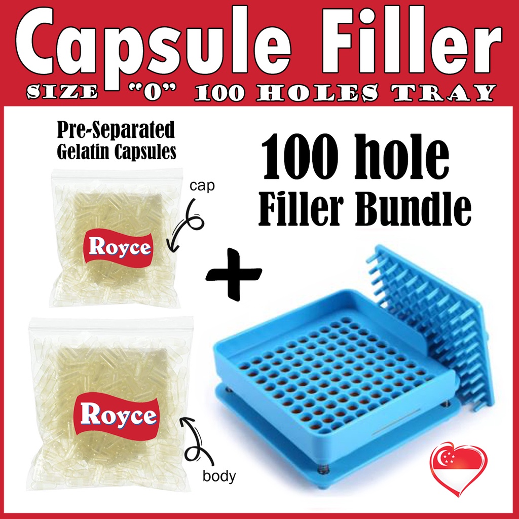 Capsule Filling Machine | 100 capsule Tray + Empty Gelatin Capsule ...