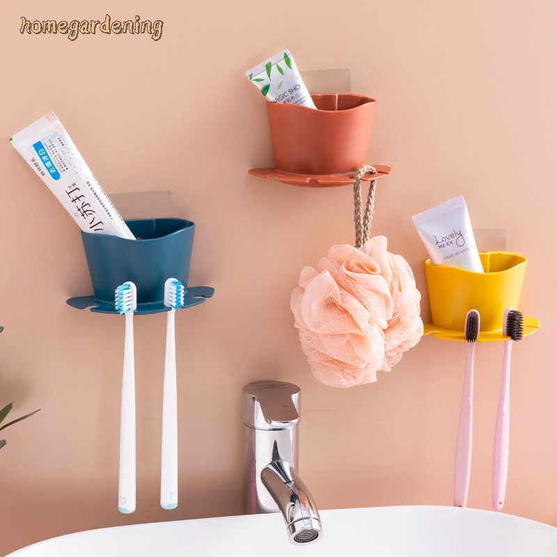 Multifunction Wall Mounted Toothbrush Holder Toothpaste Storage Rack ...