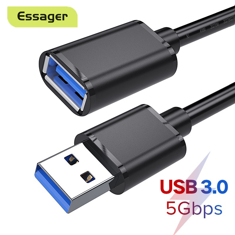 Essager USB Extension Cable USB 3.0 Cable For TV PS4 Xbox SSD 5GB USB3 ...