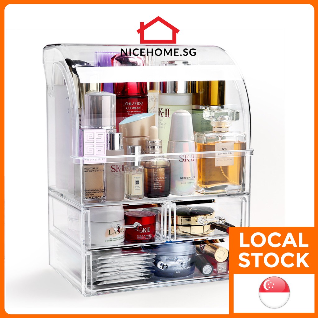 Acrylic Transparent Cosmetic Box Make Up Organiser - Large installation ...