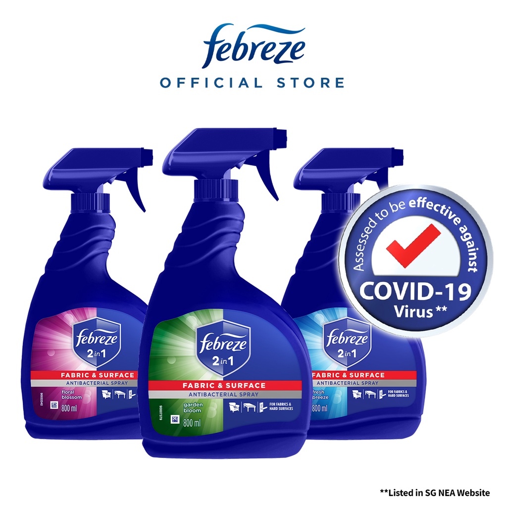 Febreze 2-in-1 Antibacterial Disinfectant Spray 800ml Assorted | Shopee ...