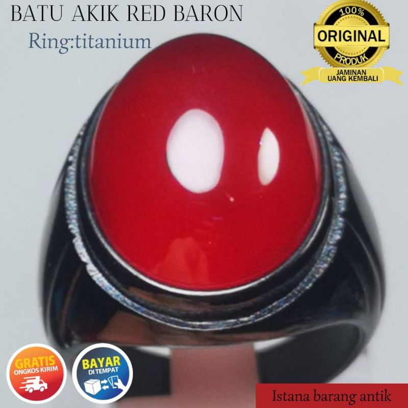 Men's FASHION RED BARON NATURAL STONE Agate Ring | Shopee Singapore