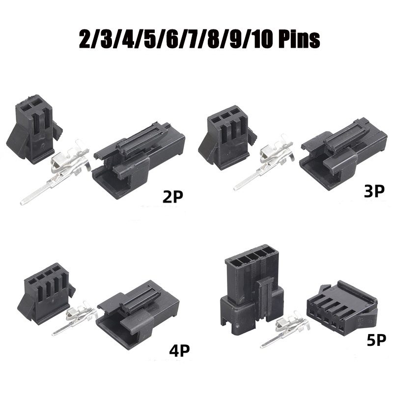 10 Sets 2/3/4/5/6/7/8/9/10 Pin SM Female and Male Wire Connector Plug ...