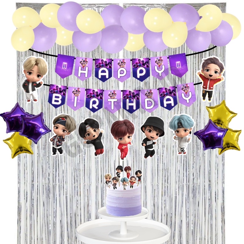 HIASAN DINDING Bts TINYTAN BIRTHDAY Decoration Package BIRTHDAY ...