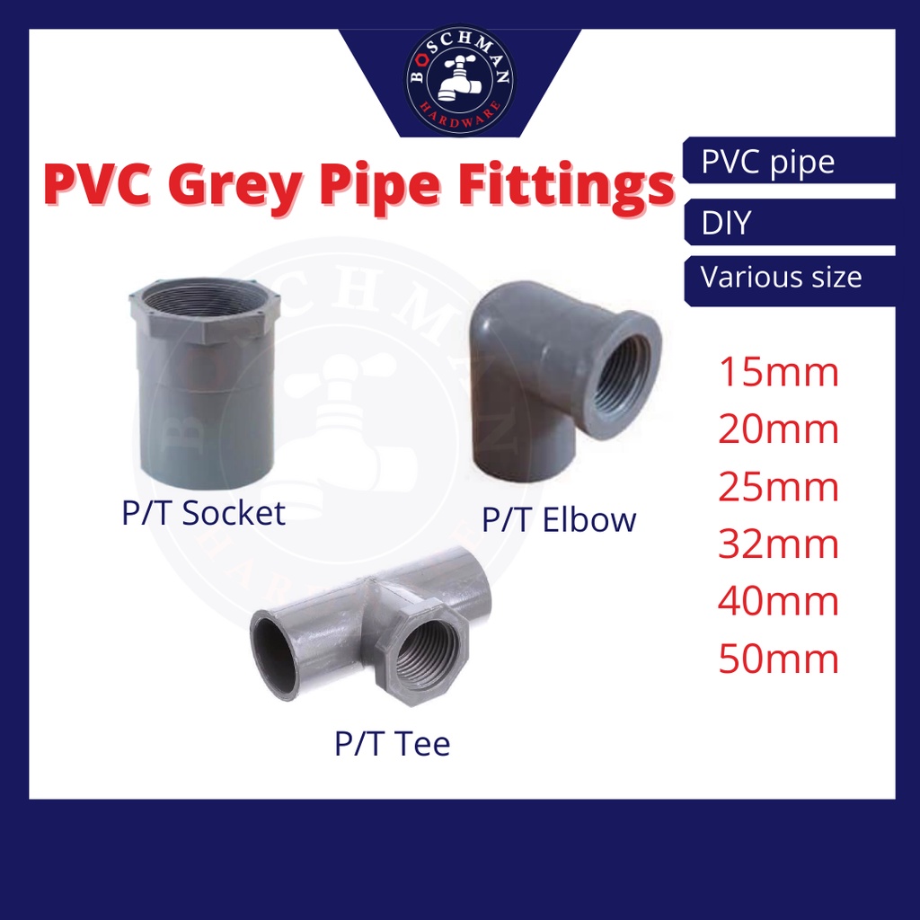 PVC Pipe Joint PVC Pipe Joint Fitting Connector Penyambung Paip Kelabu ...